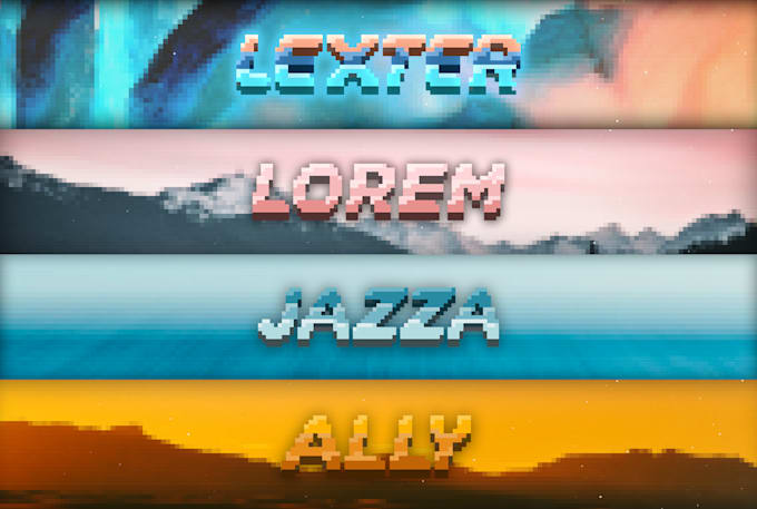 Make a pixel art youtube banner by Johannesniel229 | Fiverr