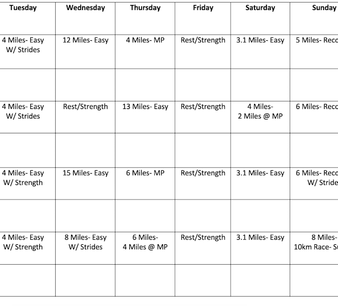 Create your running training plan by Joeaddrison612 | Fiverr