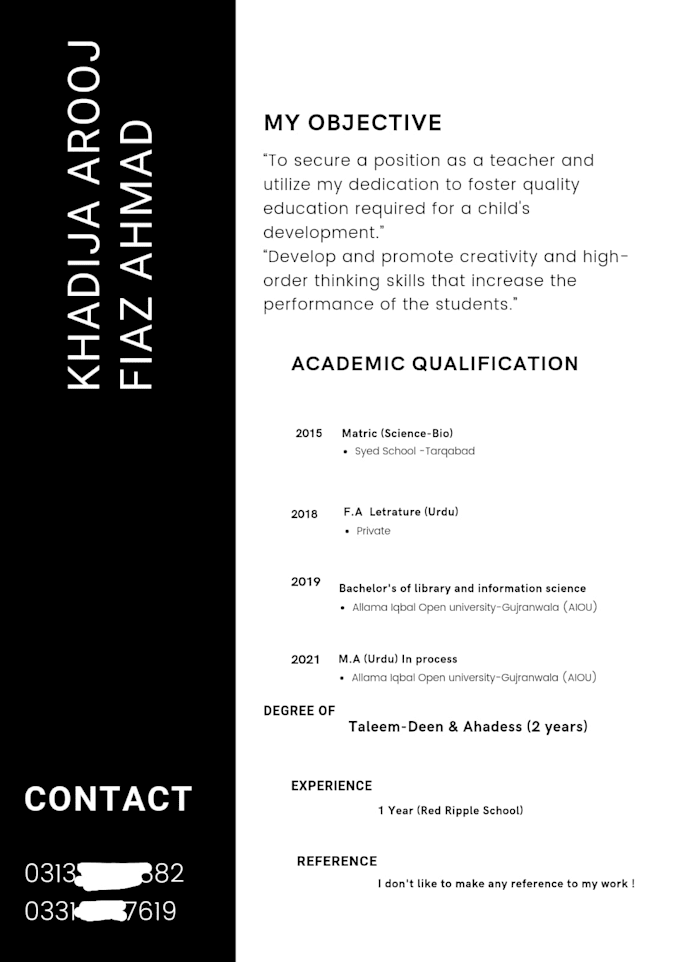 Create rewrite and design professional resume cv by Noormalik312 | Fiverr