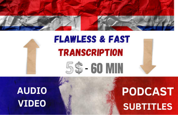 Transcribe your audio in french or english by Medbenani | Fiverr