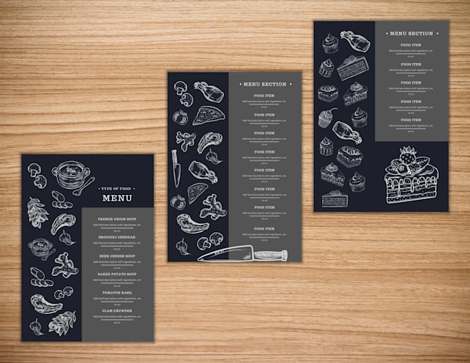 Create a detailed menu designed special for your restaurant by ...