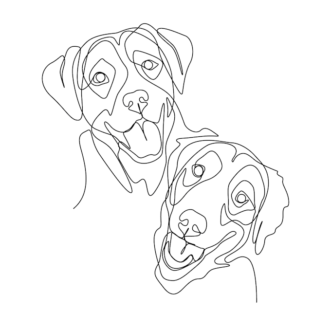 Draw continuous one line art illustration of your pet portrait by ...