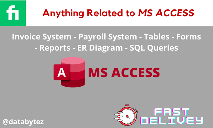 Design ms access database, help you with anything related to access by Databytez | Fiverr