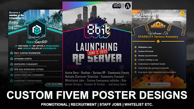 Make unique poster design for fivem community by Muhammadhamza80 | Fiverr