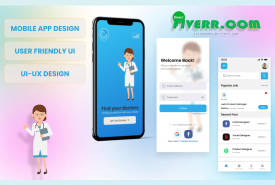 Do your mobile app design and ui ux design by Moni_ui | Fiverr