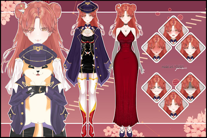 Draw a high quality live2d model for vtuber ready to rig by Youwii | Fiverr