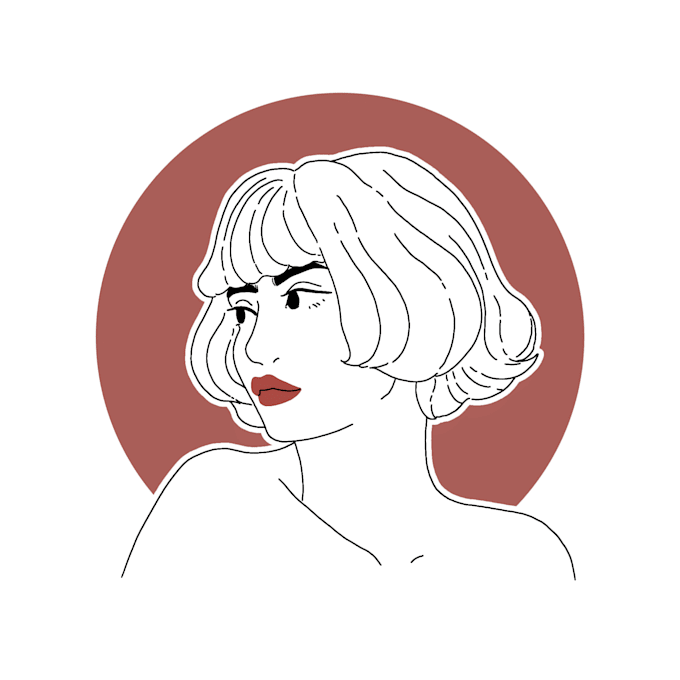 Draw outline flat line portrait for you in 48 hours by Sunp7studio | Fiverr