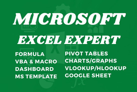 Expert in microsoft excel formula vba macro ms spreadsheet google sheet by Muhammadjaved44 | Fiverr