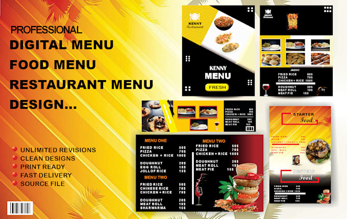 Design creative professional food menu, restaurant menu, bar menu and ...