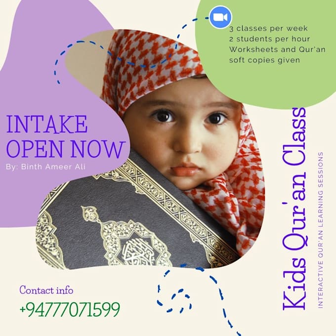 Be your kids online quran teacher hifl and recitation by Sanaameer18 ...