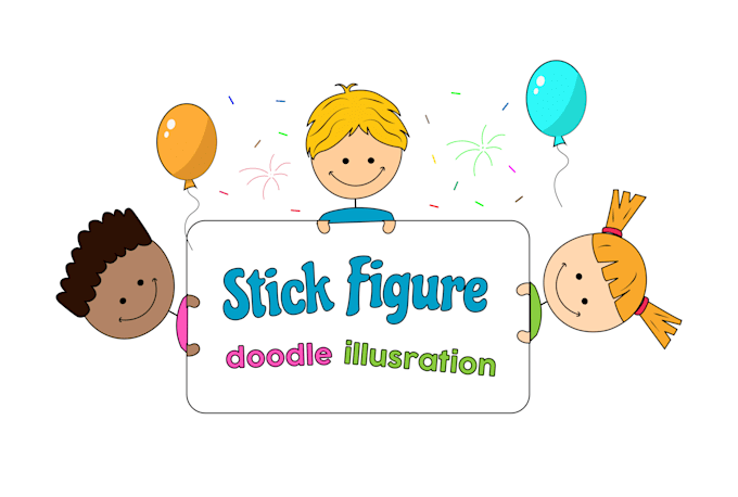 Draw custom stick figure stickman clipart by Delway | Fiverr