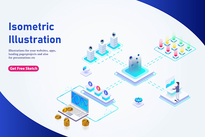 Create amazing 3d isometric illustrations for you by Samdesigner894 ...
