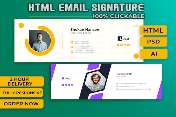 Create html email signature, clickable email signature by Mahmudtpi97 ...