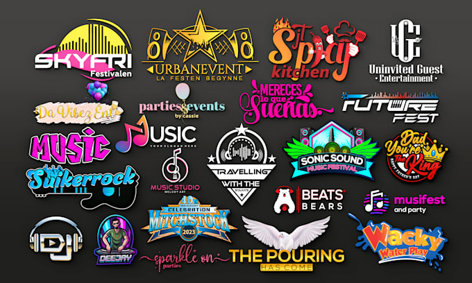 Party Design Logo Birthday Party Logo Vector Art, Icons, And Graphics