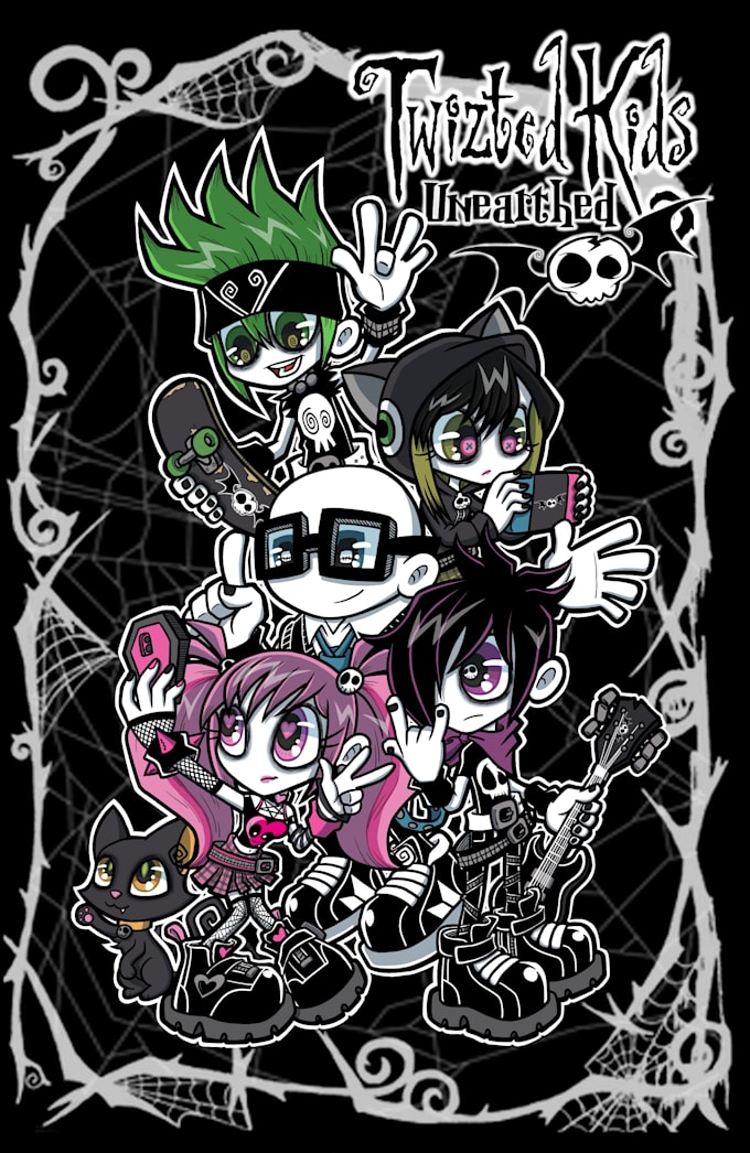 Draw a goth, spooky, emo illustration by Jirokazuhiko | Fiverr