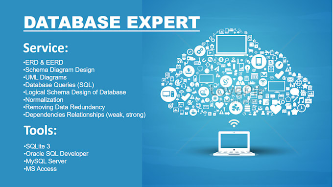 Do database designing and sql tasks, er diagram, sql, mysql and mssql ...