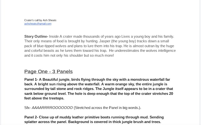 Write a basic comic script by Ashsheats | Fiverr