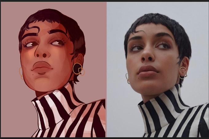 Draw you in a semirealistic portrait by Romlette | Fiverr