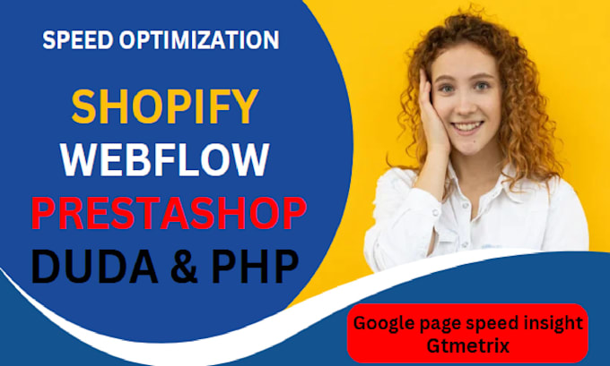 Speed optimization shopify prestashop duda php googlepage insights by Nilufaryeasmin1 | Fiverr