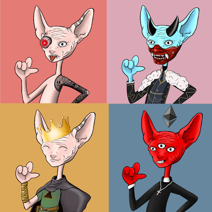 Draw 1k 5k 10k nft art, cartoon, characters, opensea nft generator by ...