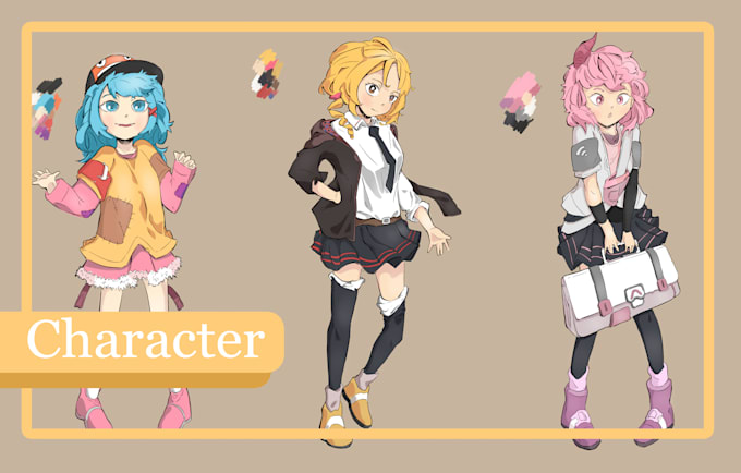 Design character for ur comic,manga in anime style by Artgrams | Fiverr