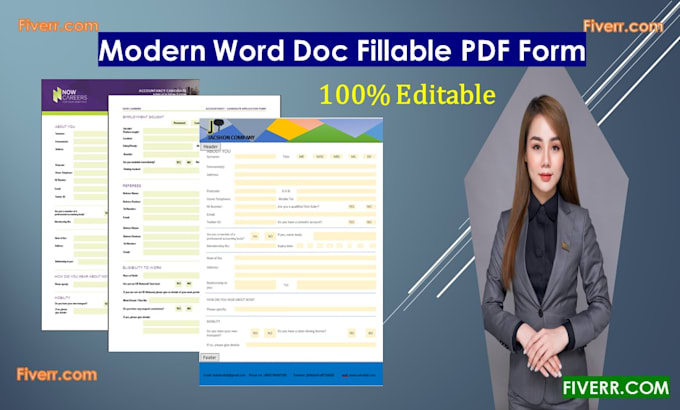 Modern word doc create, design and redesign fillable pdf form by ...