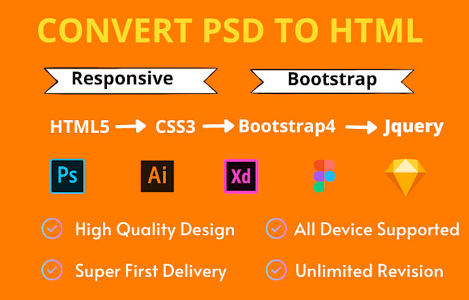 Do convert psd to html, responsive website using bootstrap by ...