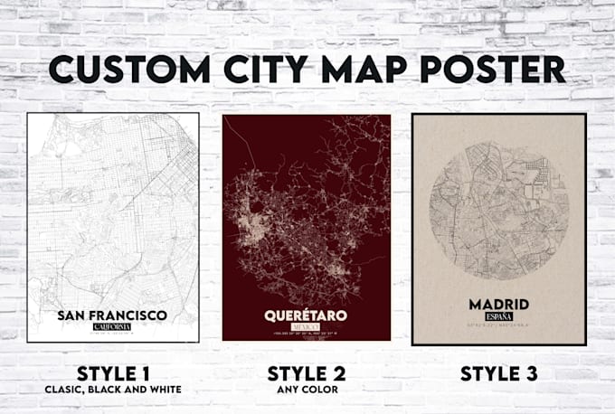 Design a poster map in the style you want by Olearag | Fiverr