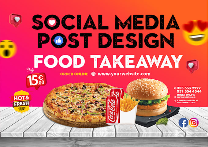 Design post for food takeaway by Atifmaqsood | Fiverr