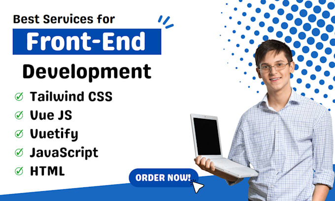 Create a mobile first website using html, tailwind css , vue js and vuetify by Muhammadahsa461 ...