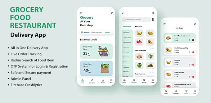 Build grocery, food delivery and restaurant ecommerce app with admin ...