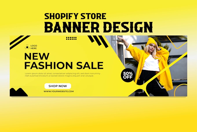 Design an attractive shopify banner, shopify store cover and website ...