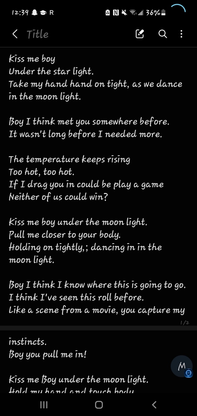 Write lyrics to your song by Fireeatingturt1 | Fiverr