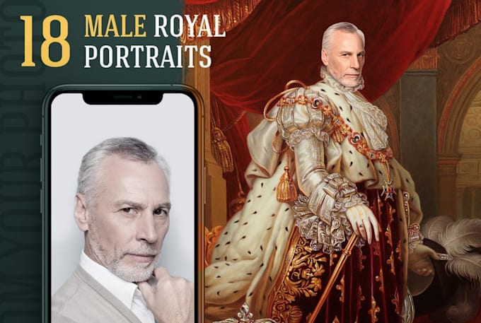 Create male custom royal portrait from your photo by Royalportraits ...