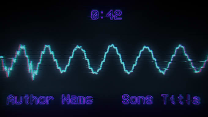 Create a retro neon music or audio visualizer horizontal or vertical by ...