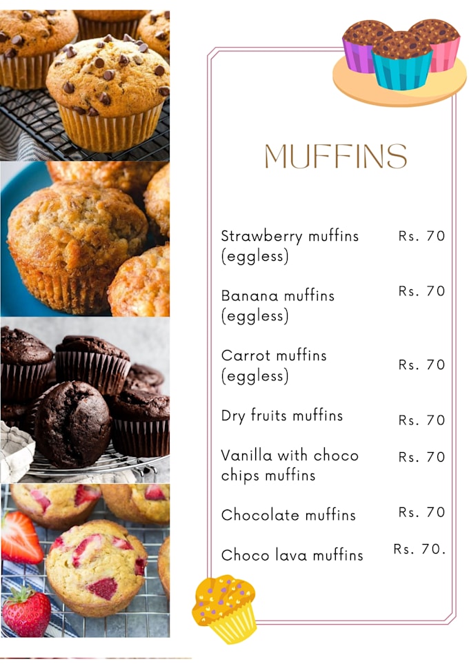 Design customized food menu cards by Yuki1606 | Fiverr