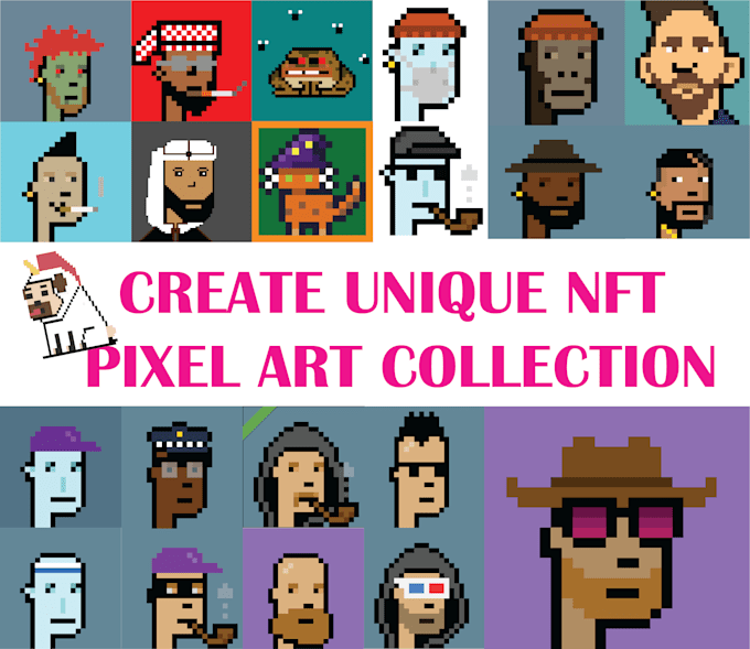 Create unique nft pixel art collection by Joussnft | Fiverr