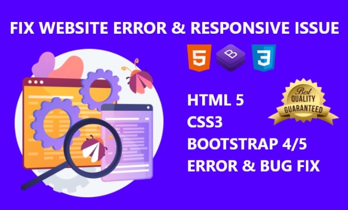 Do html css bug fixing, bootstrap bug fixing, and responsive issues by ... Do html css bug fixing, bootstrap bug fixing, and responsive issues by ...