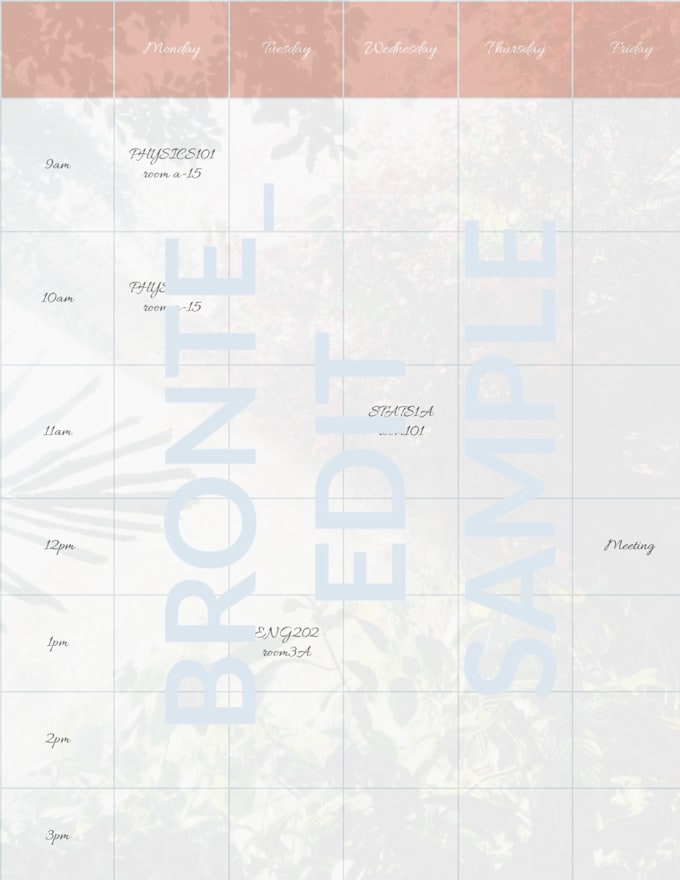 Make an aesthetic version of your college class timetable by Bronte ...