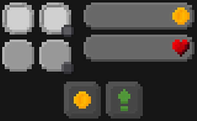 Create pixel art ui components for your game by Emoboiart | Fiverr