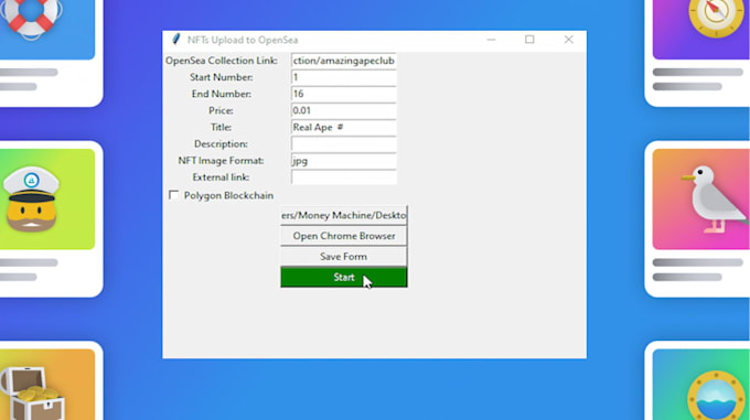 Send you opensea bulk upload bot by Thekinglab | Fiverr