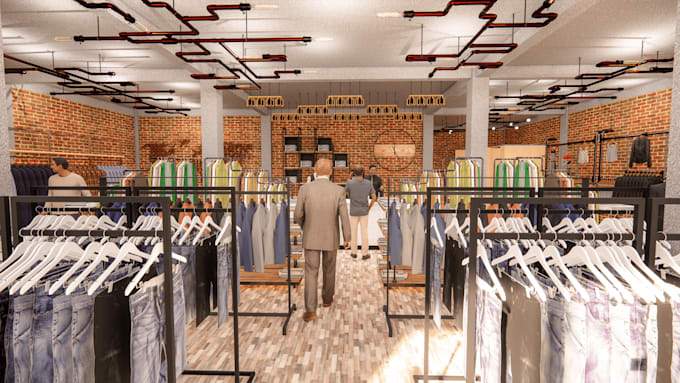 Design and 3d render your retail store room by Studiorumahantu | Fiverr