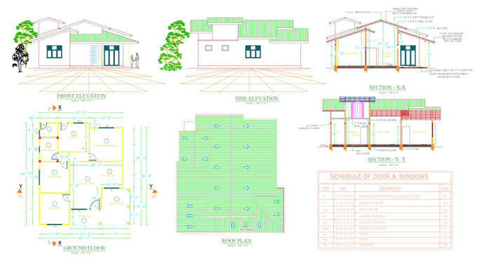 Draw cad 2d architectural drawing, floor plan and elevation by Arc_2d ...