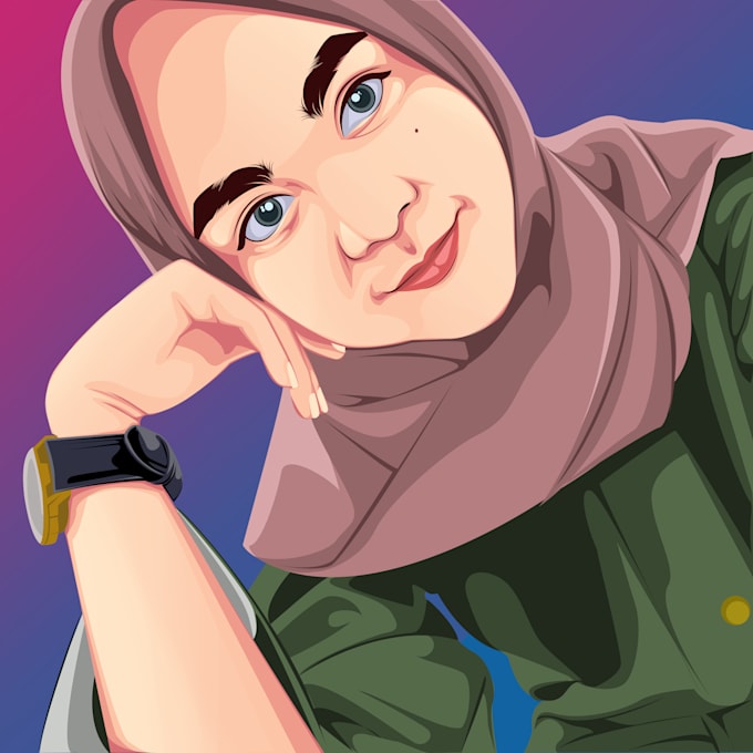 Draw simple cartoon portrait by Riyanwidayat | Fiverr