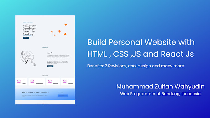 Make a personal website frontend by Mzulfanw | Fiverr