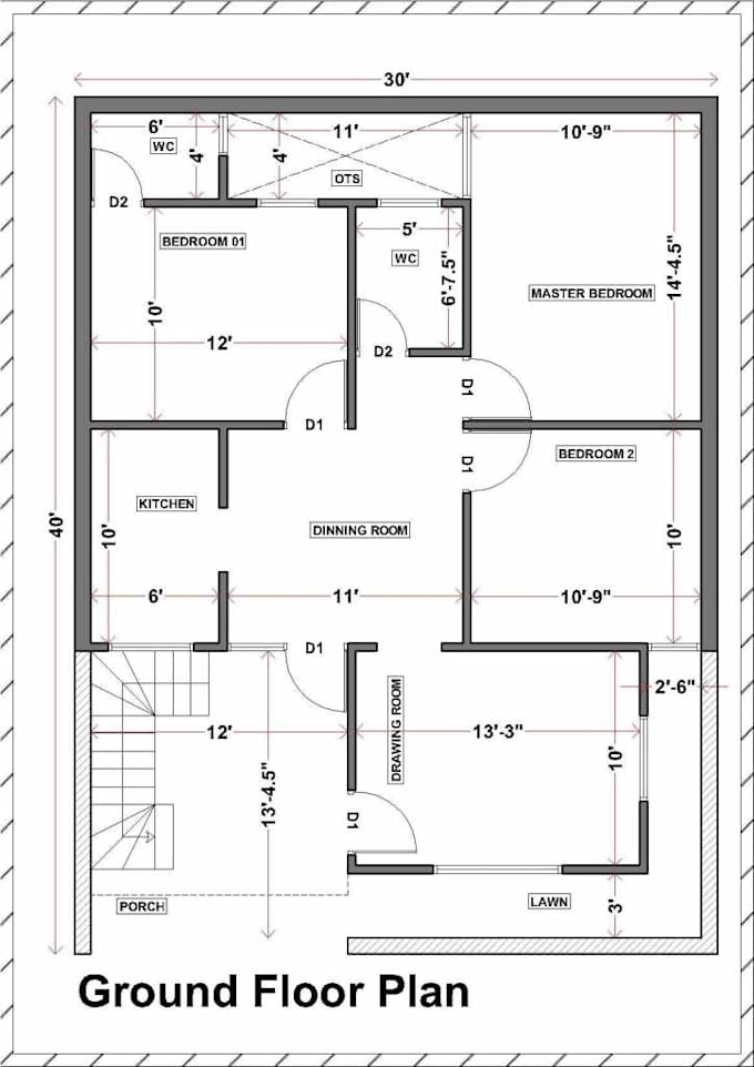Draw 2d house plan in 24 hours by Civilarchitect4 | Fiverr