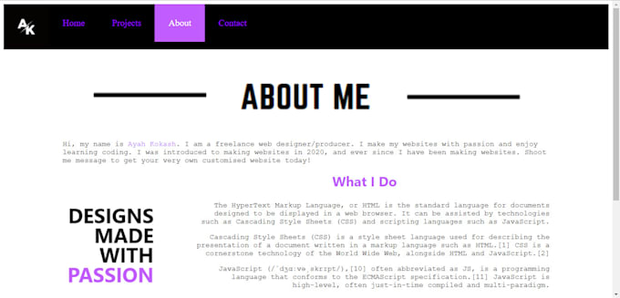 Build a simple website using html5 and css3 by Ayahak47 | Fiverr