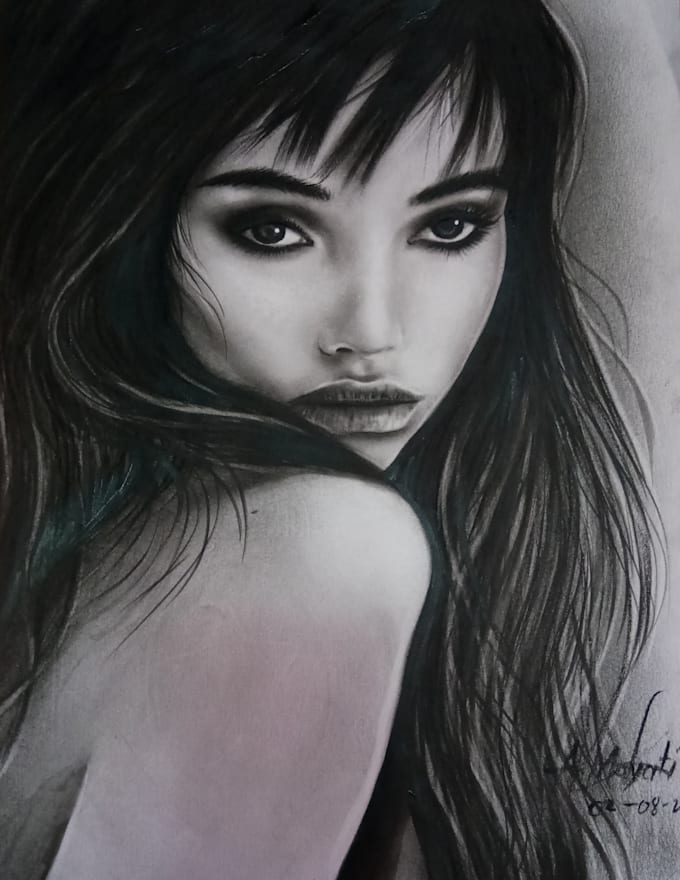 Draw a high quality pencil sketch portrait by Allwenamayati | Fiverr