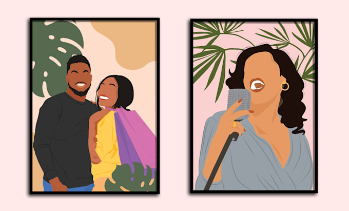 Draw flat art illustrations from your photo by Bipudaskajol | Fiverr