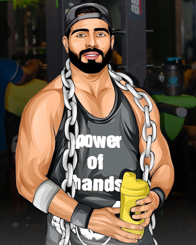 Do cool cartoon portrait of your photo by Rounok_art | Fiverr